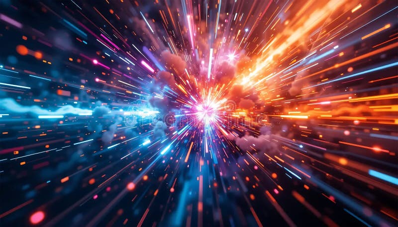 Abstract Light Speed, Colorful Nebula Explosion, Galactic Warp Speed ...