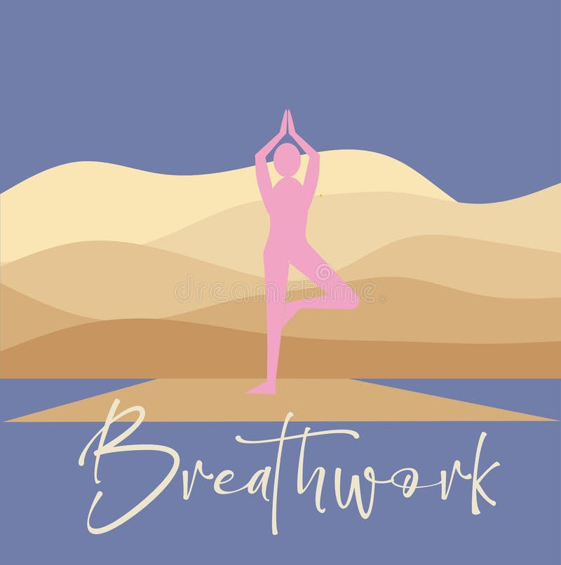 Breathwork Concept Vector Illustration on a Tranquil Background Stock ...