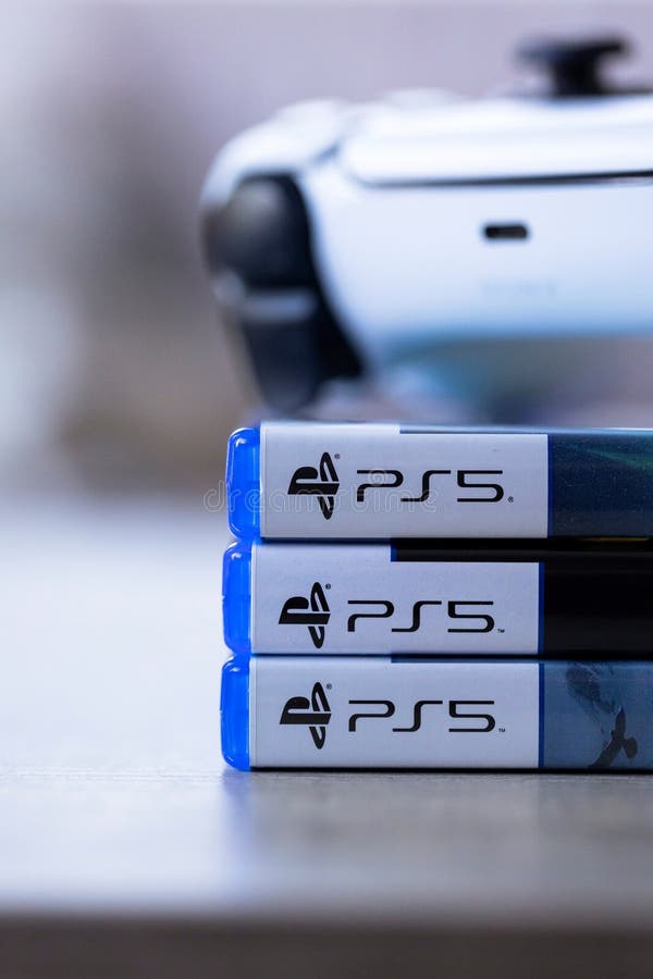 Brecht, Belgium - 3 October 2024: a Vertical Closeup of a Playstation 5 ...