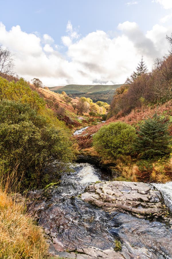 Brecon Beacons Blaen Y Glyn Isaf River and Waterfall Walk during Autumn ...