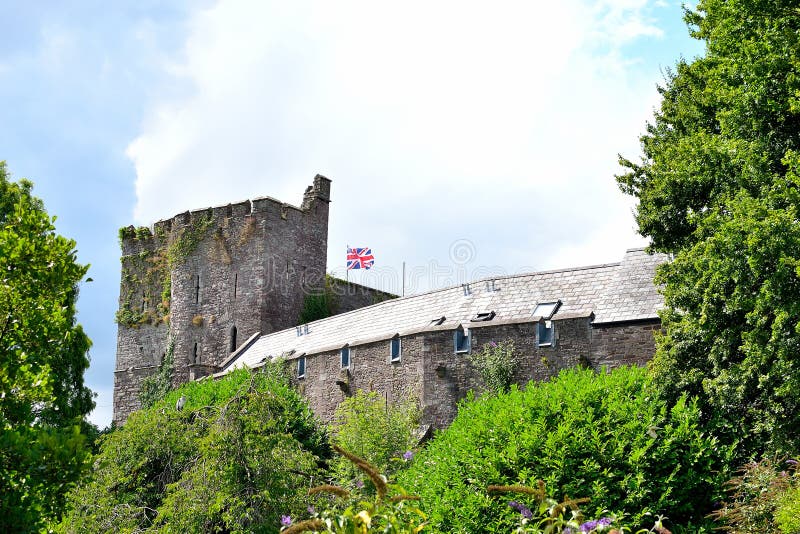 Brecon castle in sunny day stock photo. Image of wales - 47256784