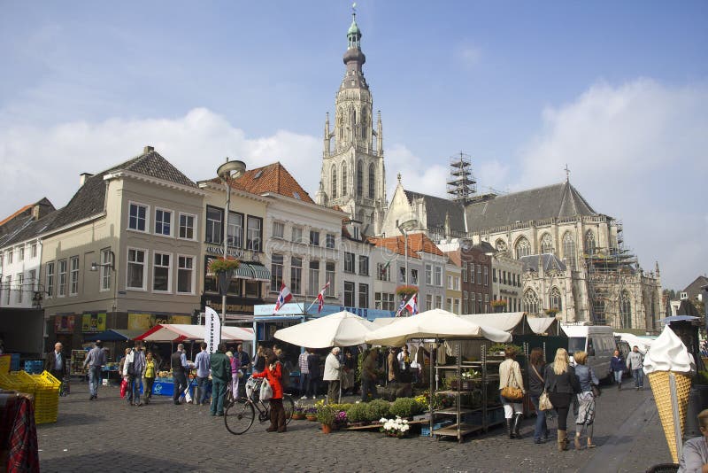 City View of Breda (Netherlands) Stock Photo - Image of dutch, canal ...