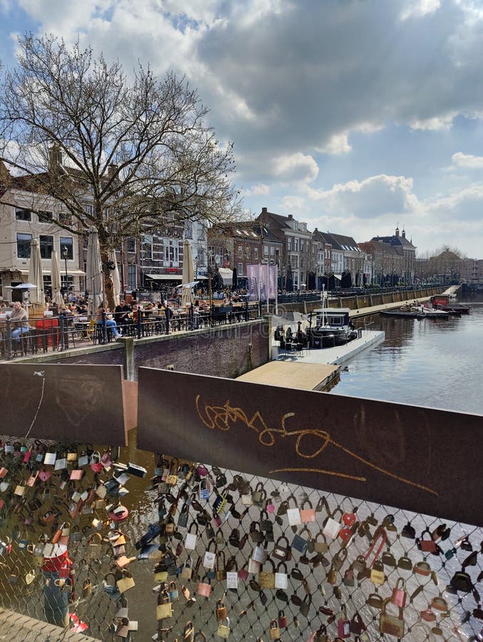 Breda Netherlands Bridge with Locks View of Boulevard and Water ...