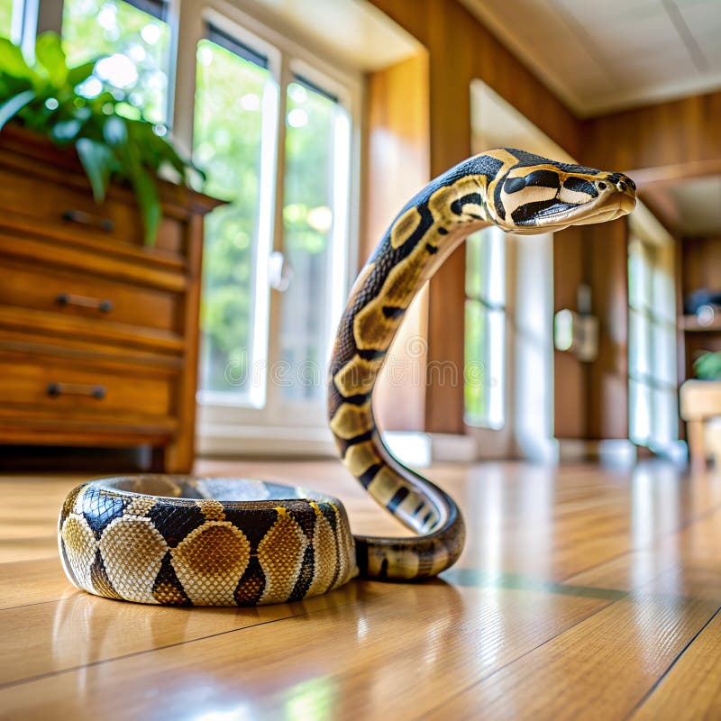 Bredls Python walks house stock illustration. Illustration of crocodile ...