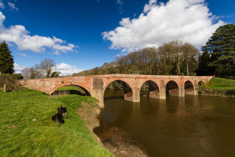 Bredwardine Bridge, Red Brick Crossing River Wye Stock Image - Image of ...