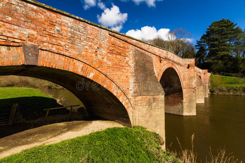 Bredwardine Bridge, Red Brick Crossing River Wye Stock Image - Image of ...