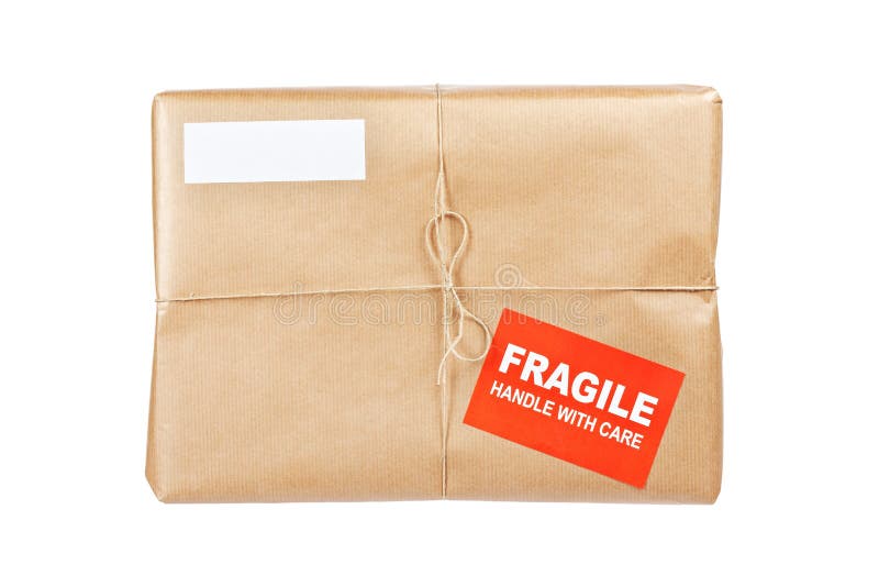 Breekbaar pakket stock afbeelding. Image of karton, raad - 14229657