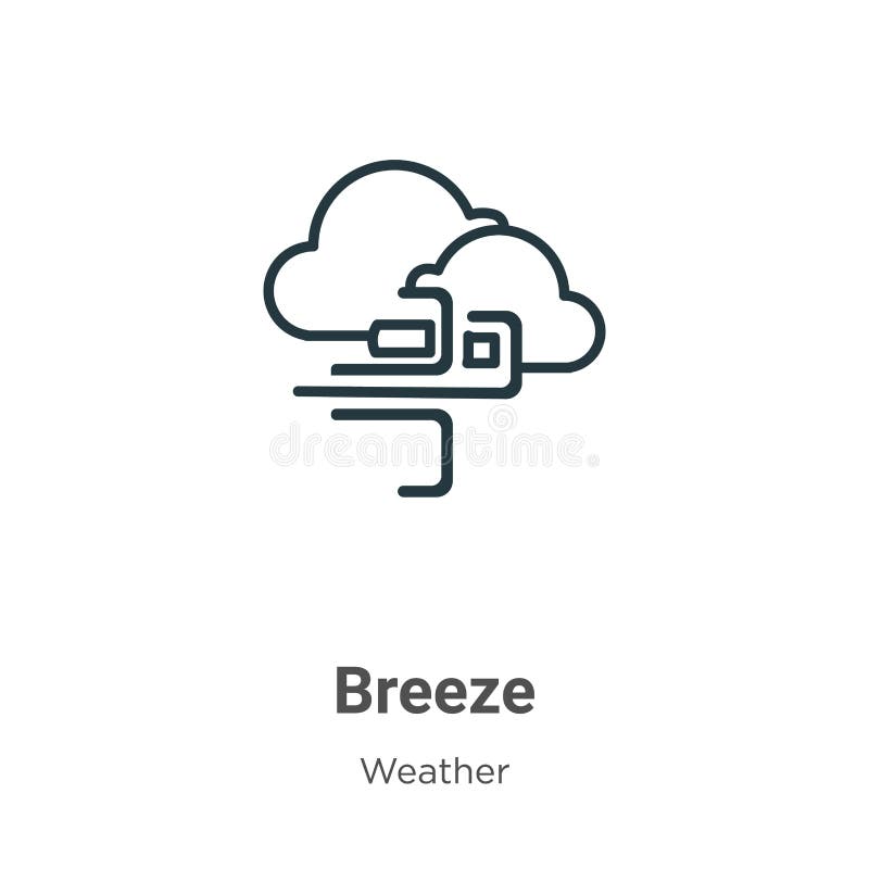 Outline Breeze Vector Icon. Isolated Black Simple Line Element ...