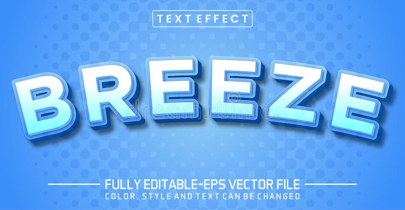 Breeze Text Editable Style Effect Stock Vector - Illustration of logo ...