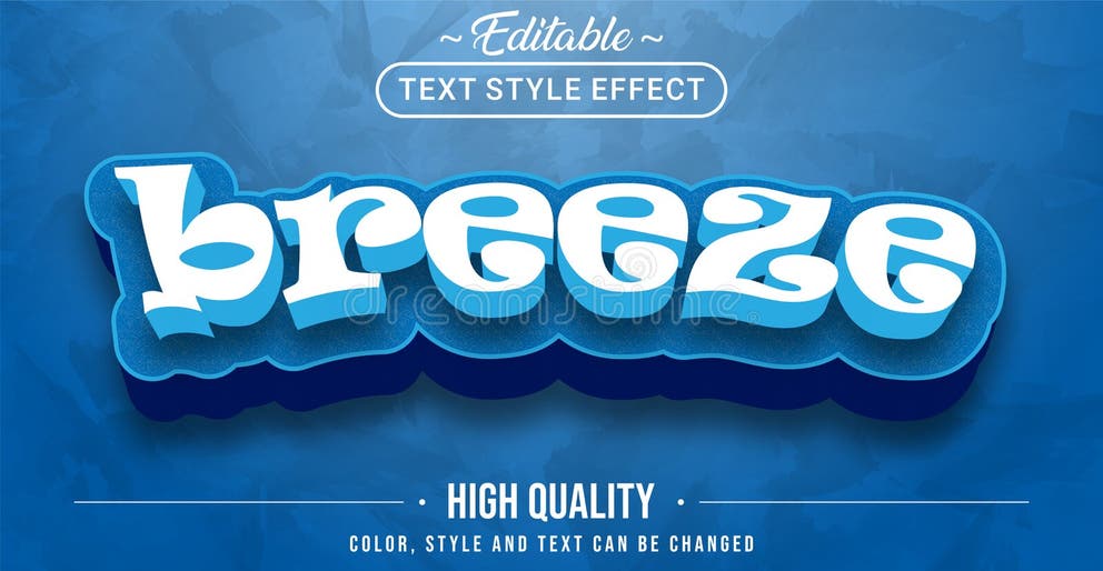 Breeze Text Effect - Editable Text Effect Stock Vector - Illustration ...