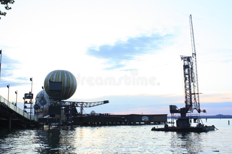 Bregenz, Austria. Floating Open-air Theater Stage. Stock Image - Image ...