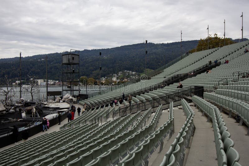 Empty Seats at the Boat Opera House in Bregenz, Austria. Lake of ...