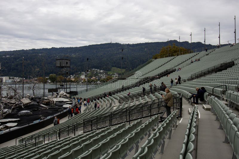 Empty Seats at the Boat Opera House in Bregenz, Austria. Lake of ...