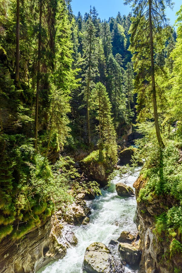 Breitachklamm - Gorge with River in South of Germany Stock Photo ...