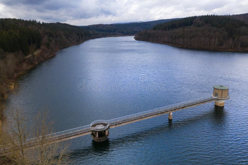 Breitenbach Lake Siegerland Germany from Above Stock Image - Image of ...
