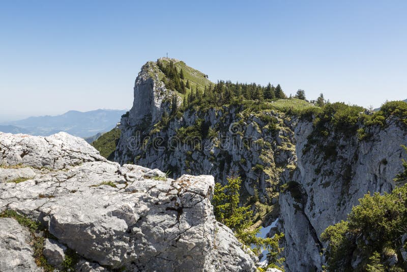 Breitenstein Mountain in the Bavarian Alps in Summer, Germany Stock ...