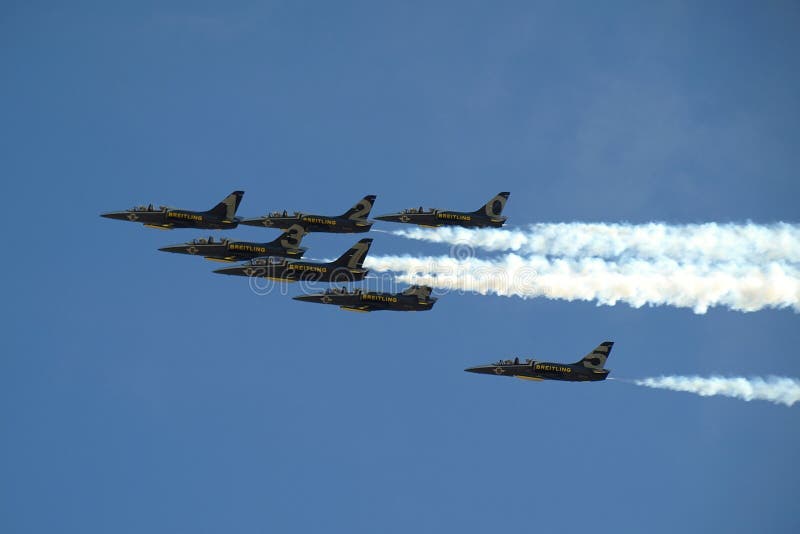 Breitling Jet Team editorial photography. Image of plane - 21031222