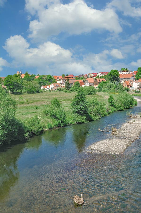 Breitungen,Werra River,thuringian Forest,Germany Stock Image - Image of ...