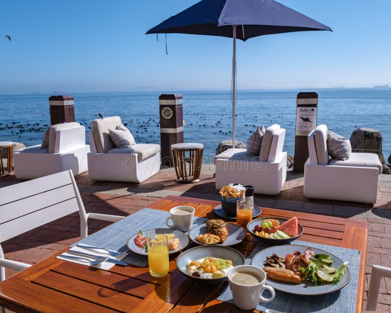 Brekafast Table, Luxury Breakfast Buffet Table, Fruit and Egs on Table ...