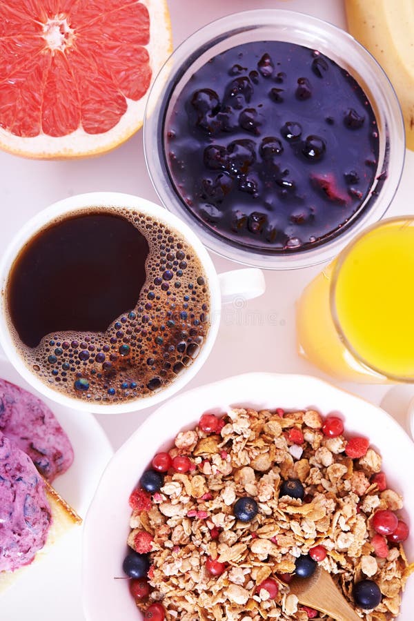 Brekfast time stock photo. Image of cereal, blueberry - 42983494