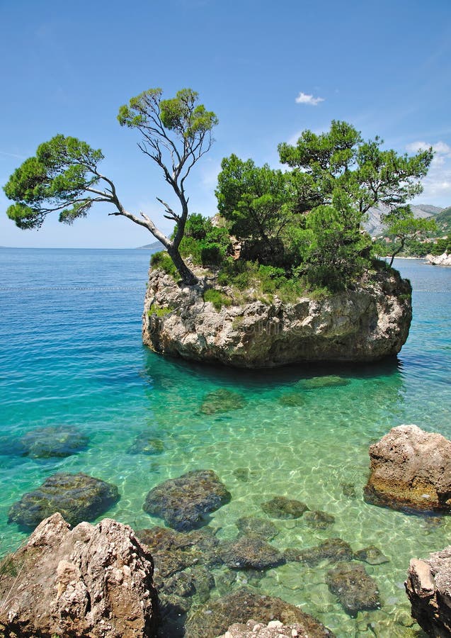 Brela, Makarska Riviera, Dalmácia, Croácia Imagem de Stock - Imagem de ...