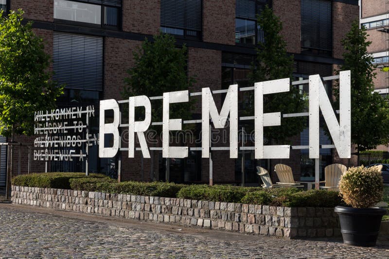 Bremen germany city sign editorial stock image. Image of river - 121811509