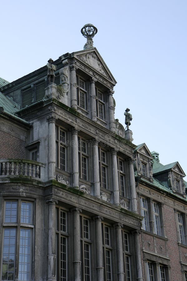 Old German Building with Columns and Sculptures in Bremen, Germany ...