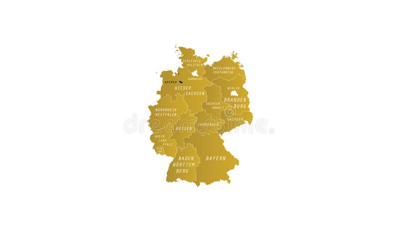 Bremen Outline Map Germany Country State Republic Stock Vector ...