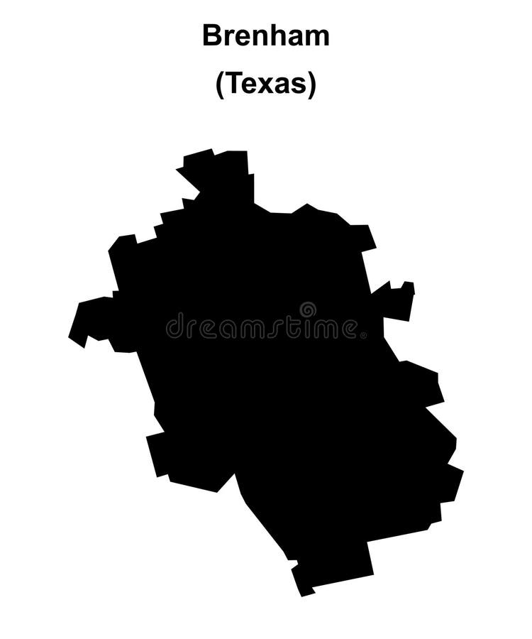 Brenham outline map stock vector. Illustration of detailed - 357643059