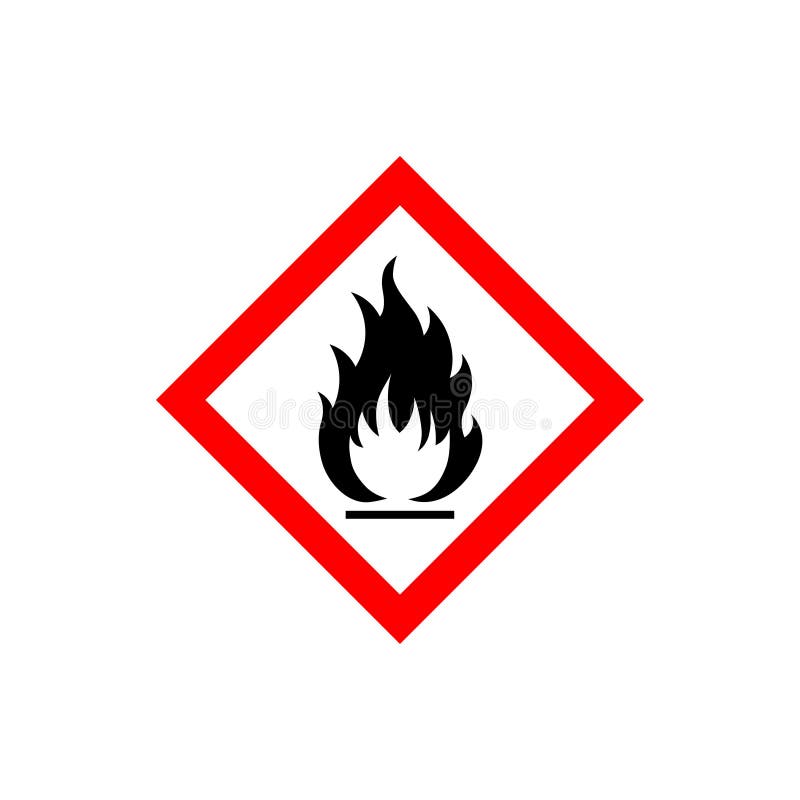 Brennbares Zeichen, Feuerikone, Gefahrensymbol Vektor Abbildung ...
