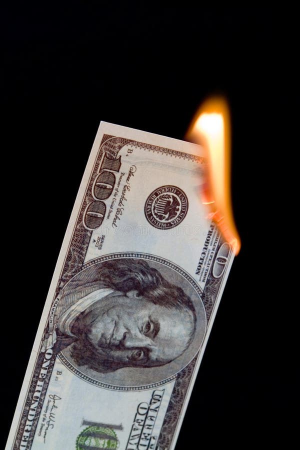Brennendes Geld stockbild. Bild von bankverkehr, hitze - 14257903