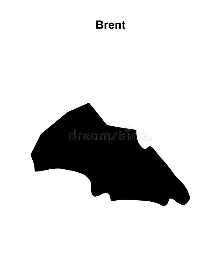 Brent outline map stock vector. Illustration of area - 371641908