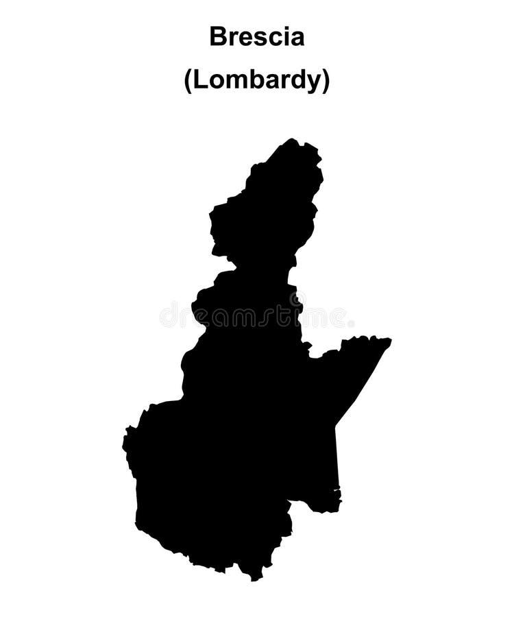 Brescia outline map stock vector. Illustration of lombardy - 385357887