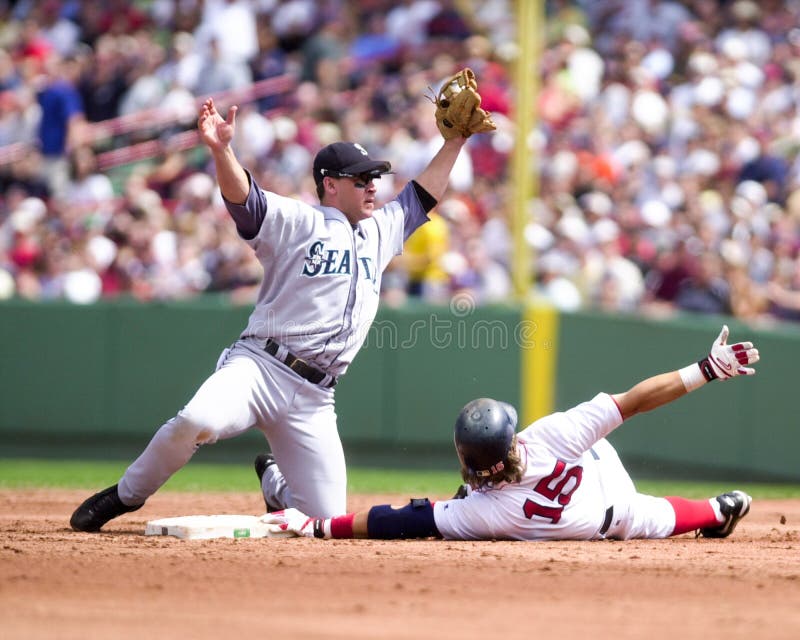 Brett Boone Tags Out Kevin Millar Fotografia Editorial - Imagem de ...