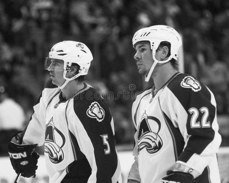 Brett Clark and Scott Hannan of the Colorado Avalanche Editorial Image ...