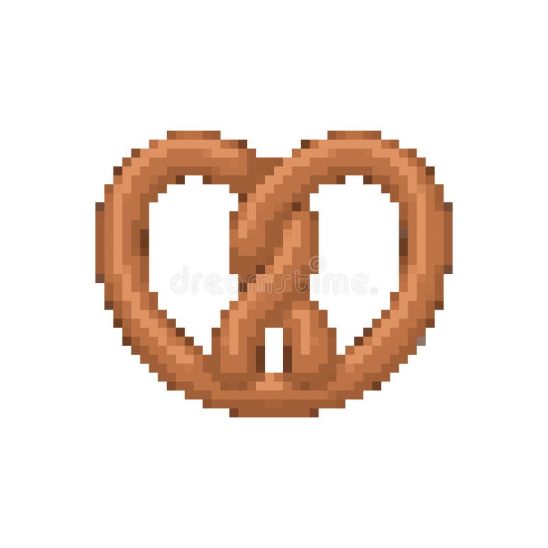 Bretzel Pixel Art. 8 Bit German Bakery Food Pixelated Stock Vector ...