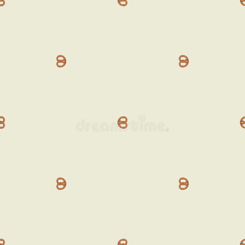Bretzel Pixel Art Pattern Seamless. 8 Bit German Bakery Food Pixelated ...