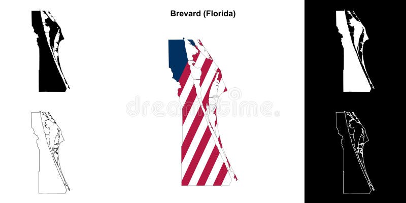 Brevard outline map stock vector. Illustration of contour - 323866204