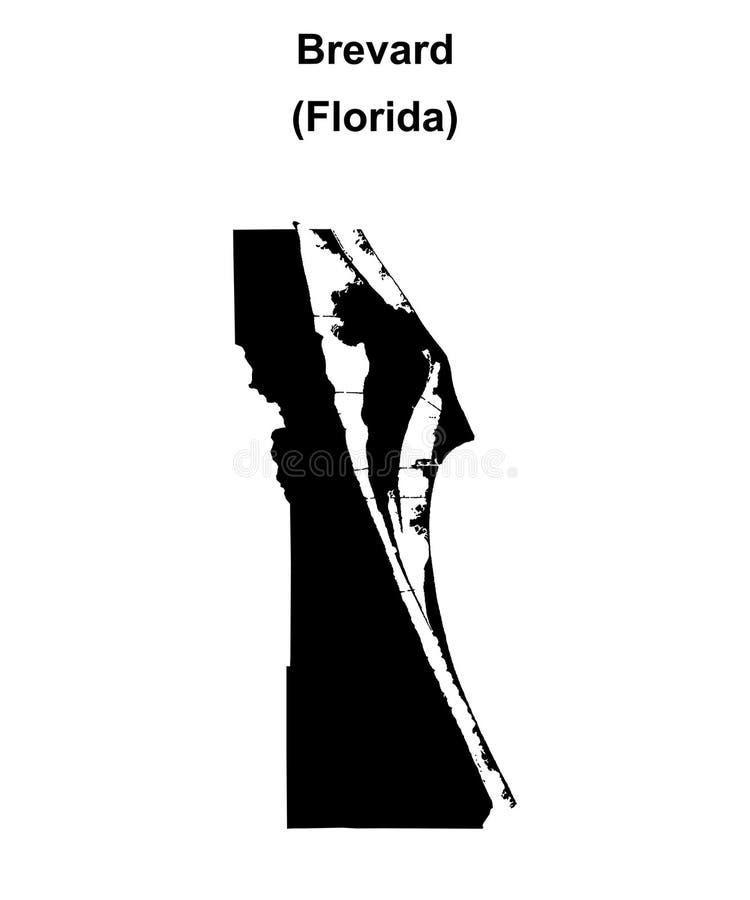 Brevard outline map stock vector. Illustration of border - 357888472