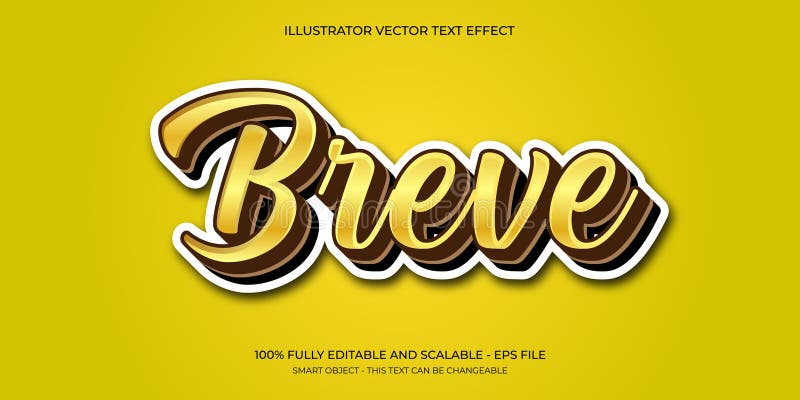 Breve Gold Stylish Text Effect Stock Vector - Illustration of cartoon ...
