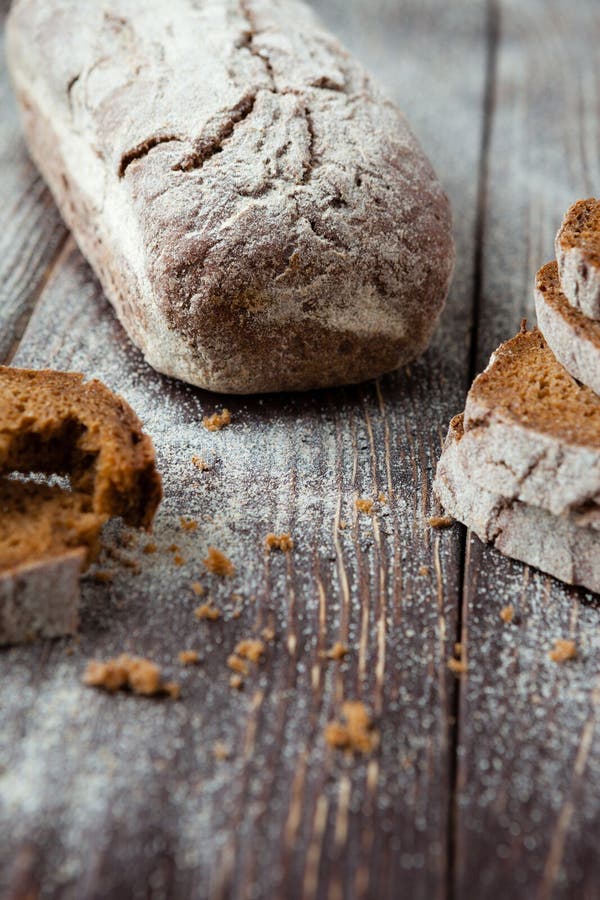 Brewed Square Bread Loaf and Pieces Stock Photo - Image of objects ...