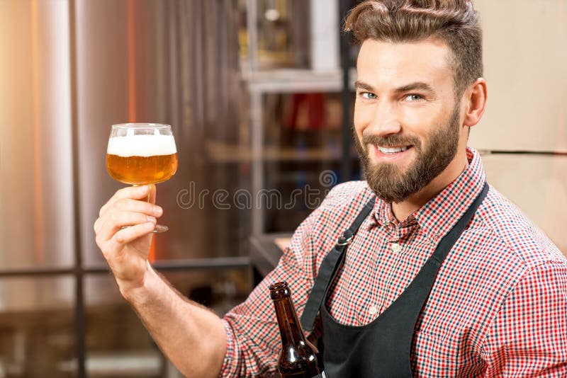 Brewer expertising beer stock image. Image of expertise - 83540449