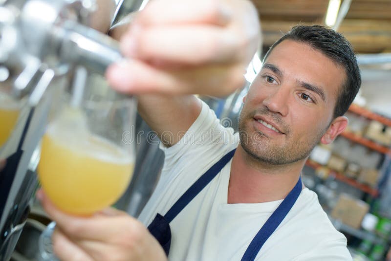 Brewer Testing Beer at Brewery Stock Image - Image of processing ...