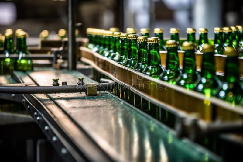 Brewery Bottling Process stock photo. Image of glass - 313582522
