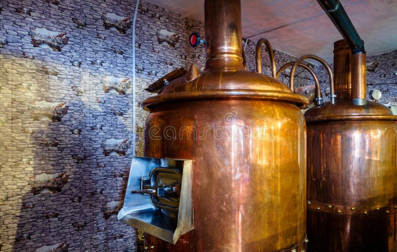 Brewery Brew House Inside a Restaurant Stock Photo - Image of water ...
