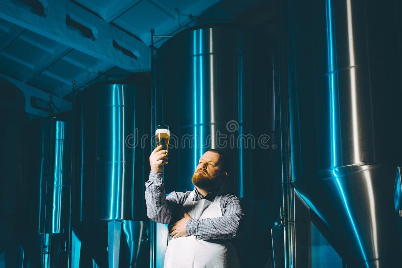 Brewery Brewer Beer Factory Stock Photo - Image of equipment, machinery ...