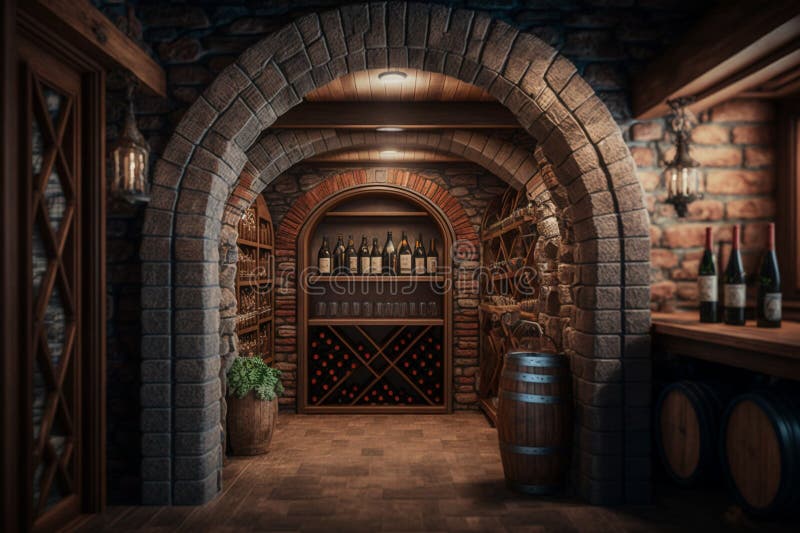 Brewery Cellar Background, Barrels, Wine or Beer, Generative Ai Stock ...