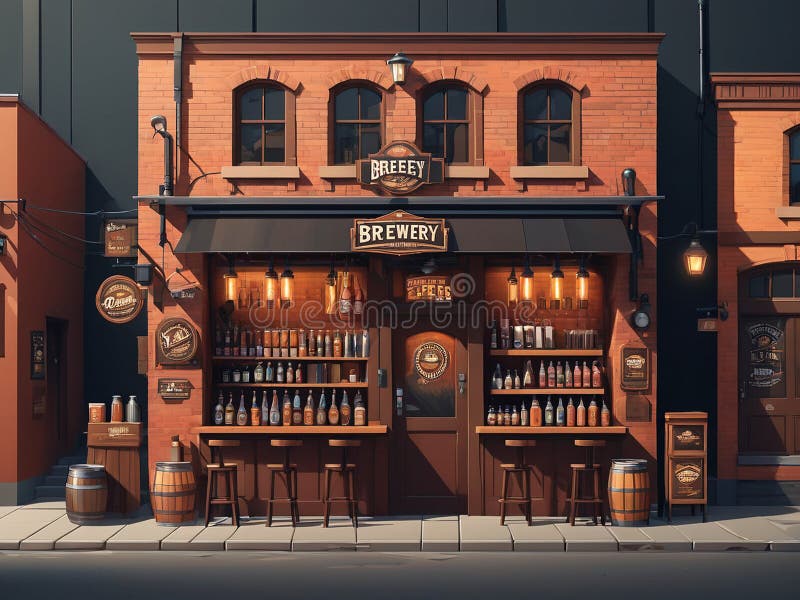 Brewery, Craft Beer Pub - Small Business Graphics - a Bar Facade and ...