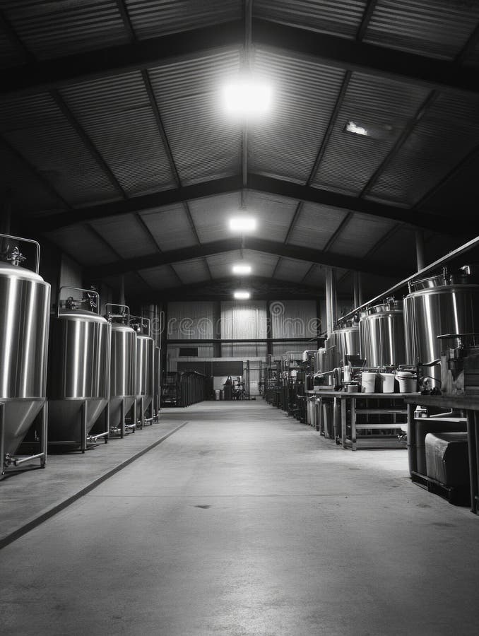 Brewery interior stock image. Image of lager, food, fermentation ...