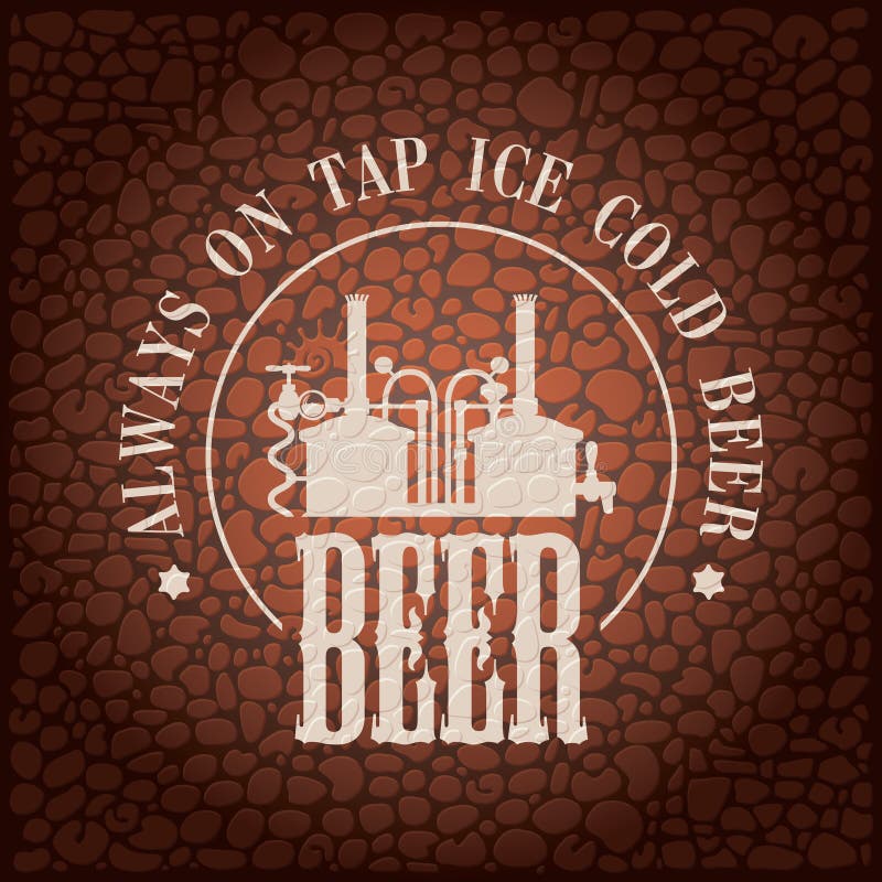 Brewery on stone wall stock vector. Illustration of coat - 70613112